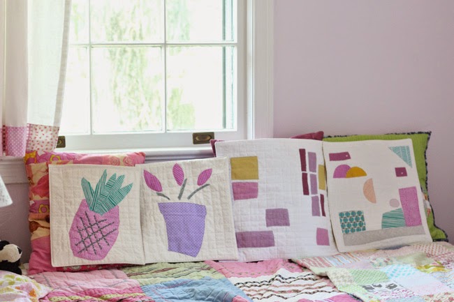 Plum and June: modern applique mini quilts