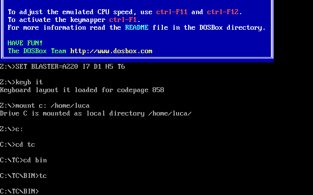 DHOB: Borland Turbo C++ in DosBox