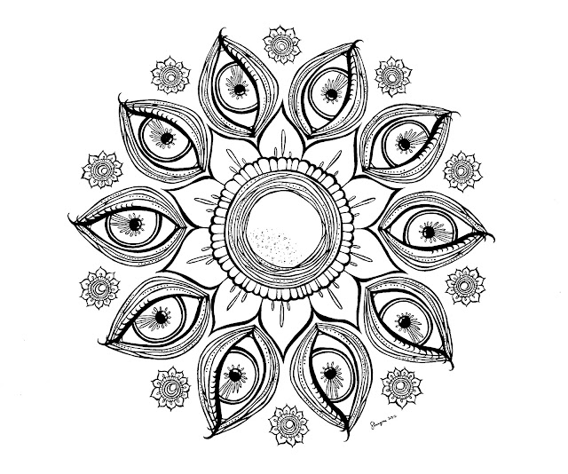 ispywithmycraftyeyes: Eye Mandala Finished!!!!!
