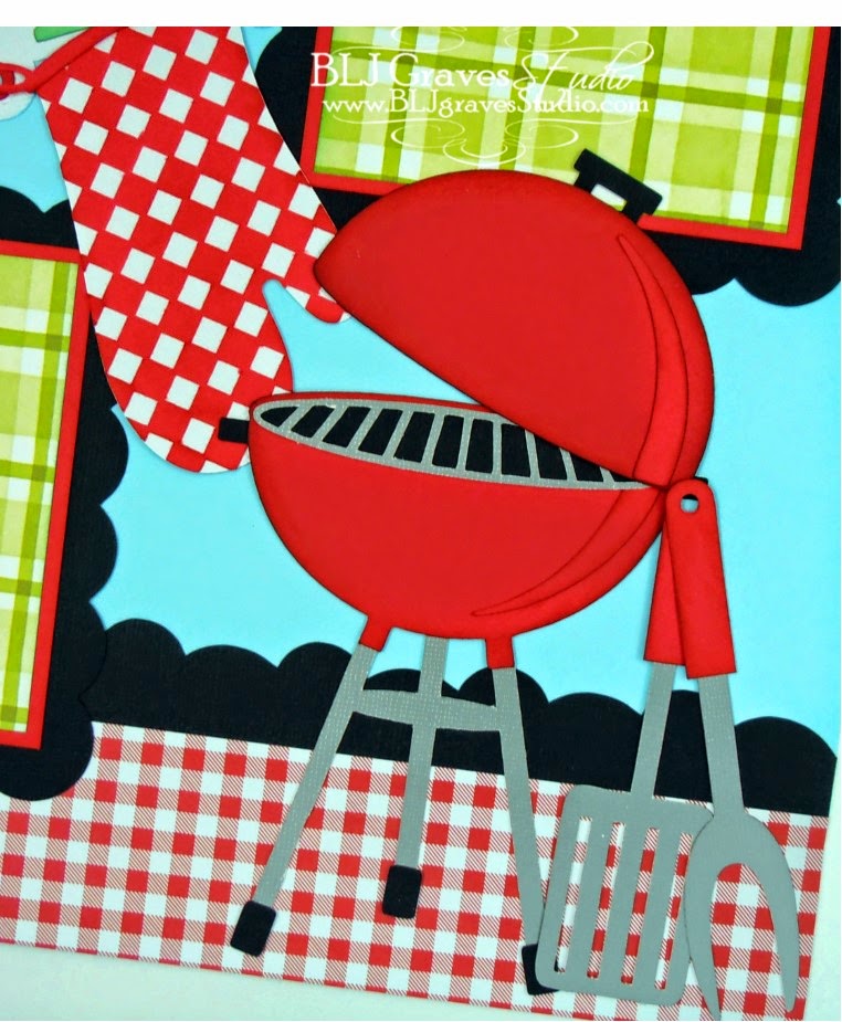 BLJ Graves Studio: Backyard BBQ Scrapbook Pages