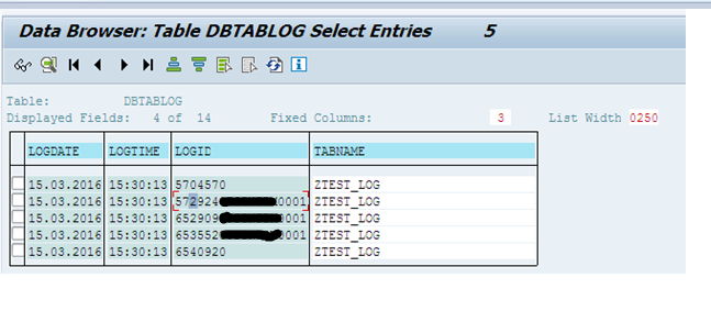 ABAPer Street: Logging of table data changes