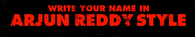 arjun reddy movie title generator with your name