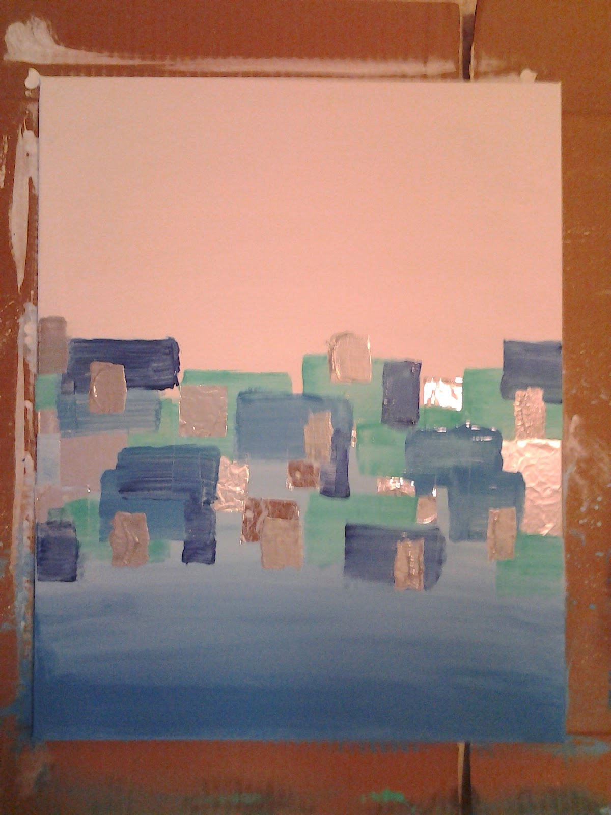 Winding Spiral Case: DIY Abstract Painting: Rectangles Feat. Aluminum Foil