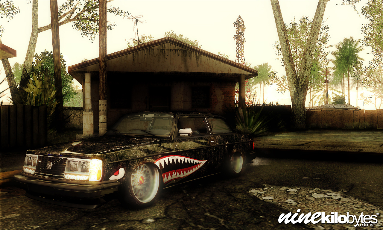 NineKiloBytes Custom's: Slammed Volvo 240 Rat Style