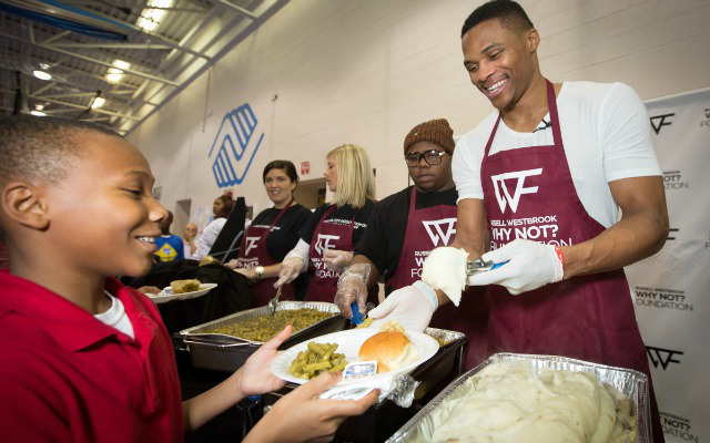 Russell Westbrook Donates 850 Thanksgiving Meals to OKC Youth (Video ...