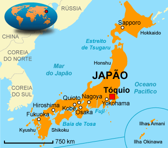 Japão Mapa Geográfico