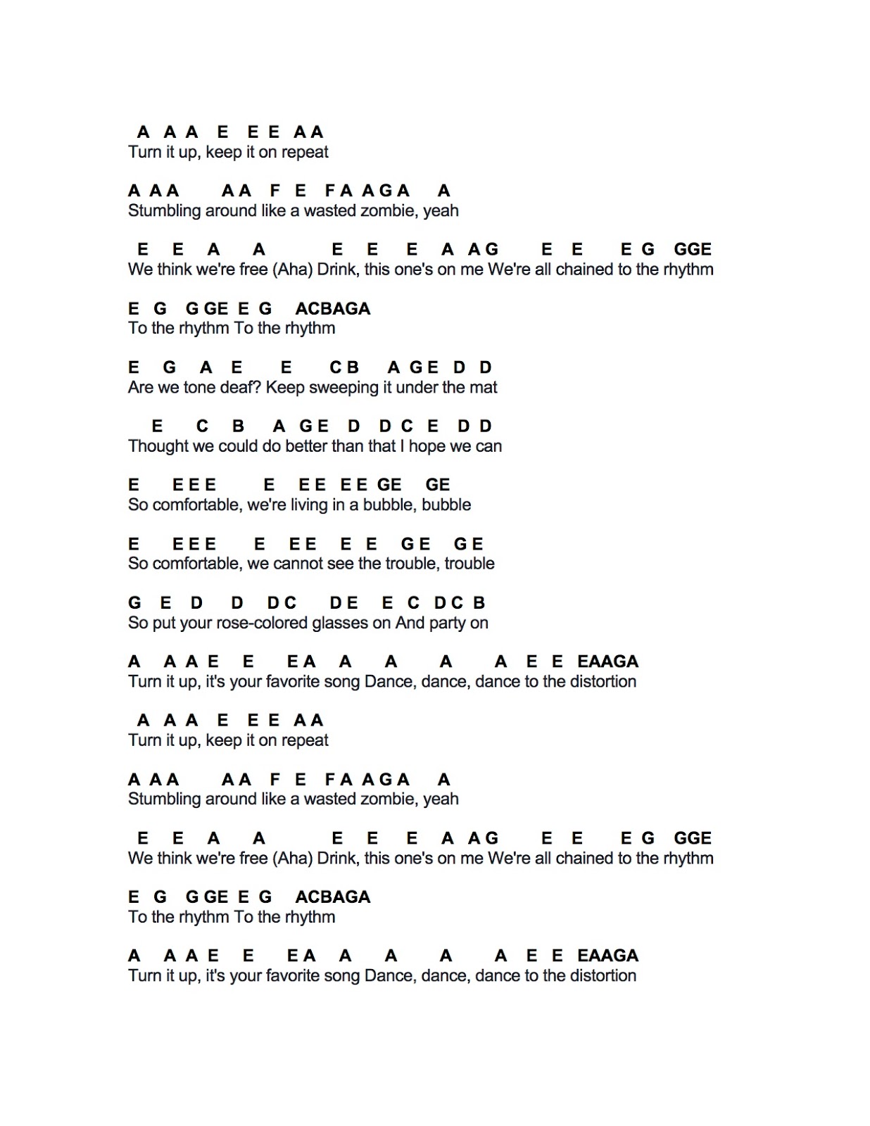 Flute Sheet Music: Chained To The Rhythm