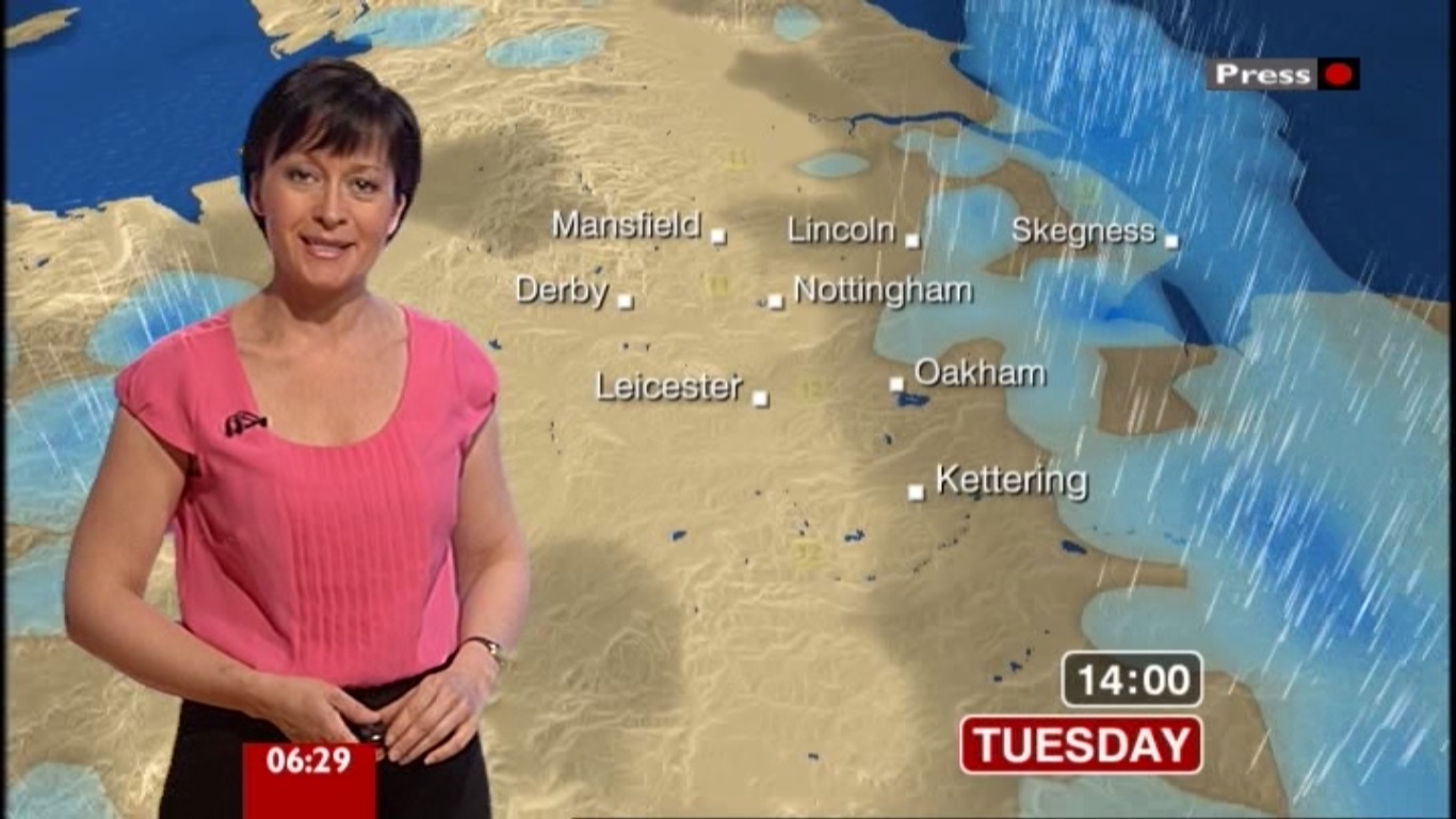 UK Regional News Caps: Sara Blizzard - East Midlands Today weather