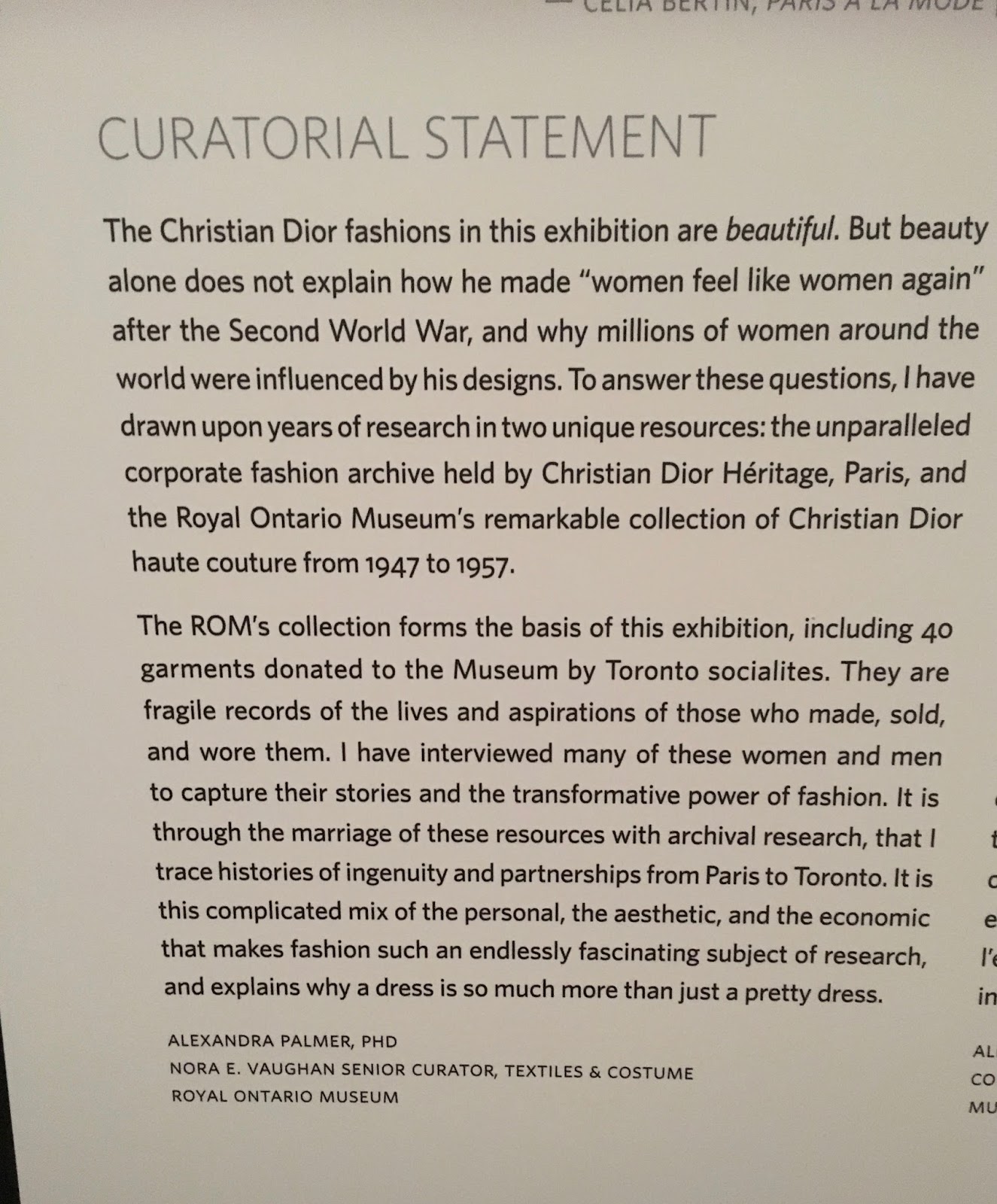MUSINGS: J'ADORE, CHRISTIAN DIOR: THE EXHIBITION