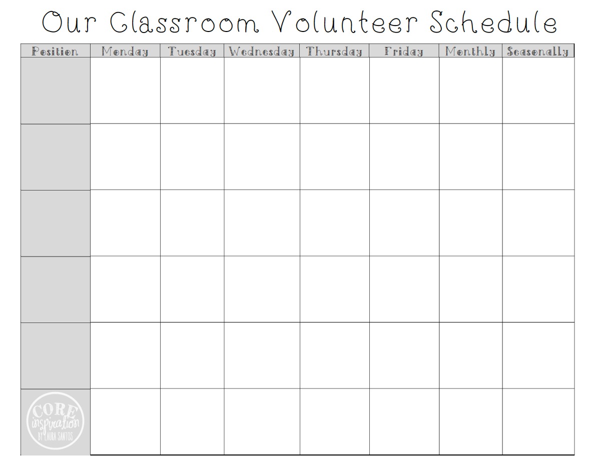 Volunteer Organization and Scheduling – Core Inspiration