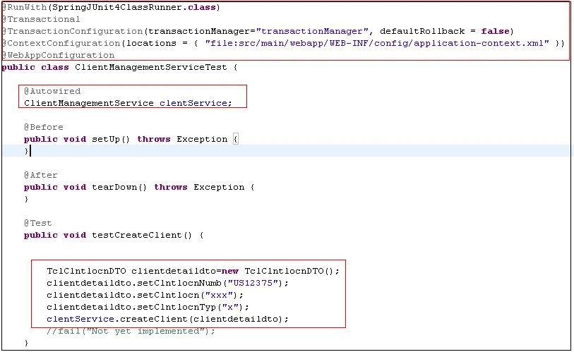 Testing the Spring Service layer through JUnit