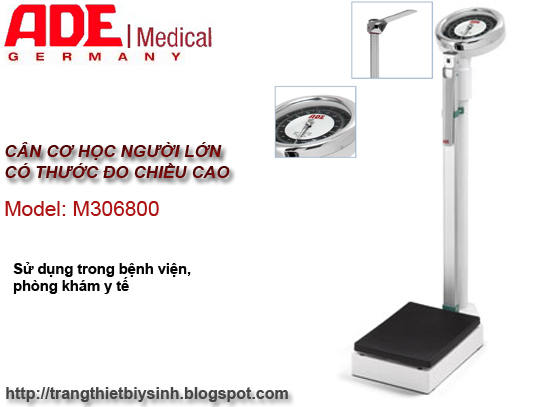 CÂN ĐỨNG CƠ HỌC CÓ THƯỚC ĐO CHIỀU CAO ADE | Thiết bị y tế