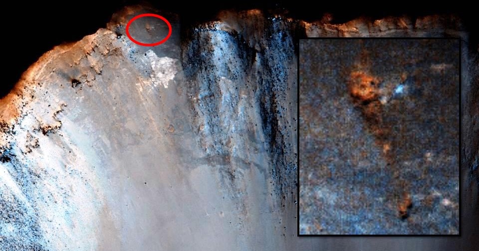 HIRISE Captured Giant “Nephilim” Skeleton In Crater On Mars?
