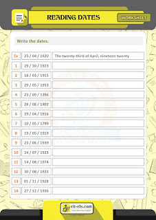 Worksheet: Reading the dates | www.elt-els.com