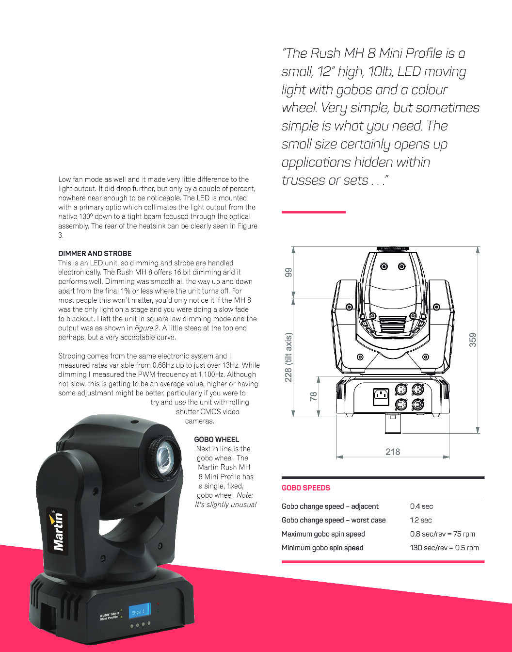 Pick of The Hits - Martin Rush MH8 Mini Profile Review, Lighting ...