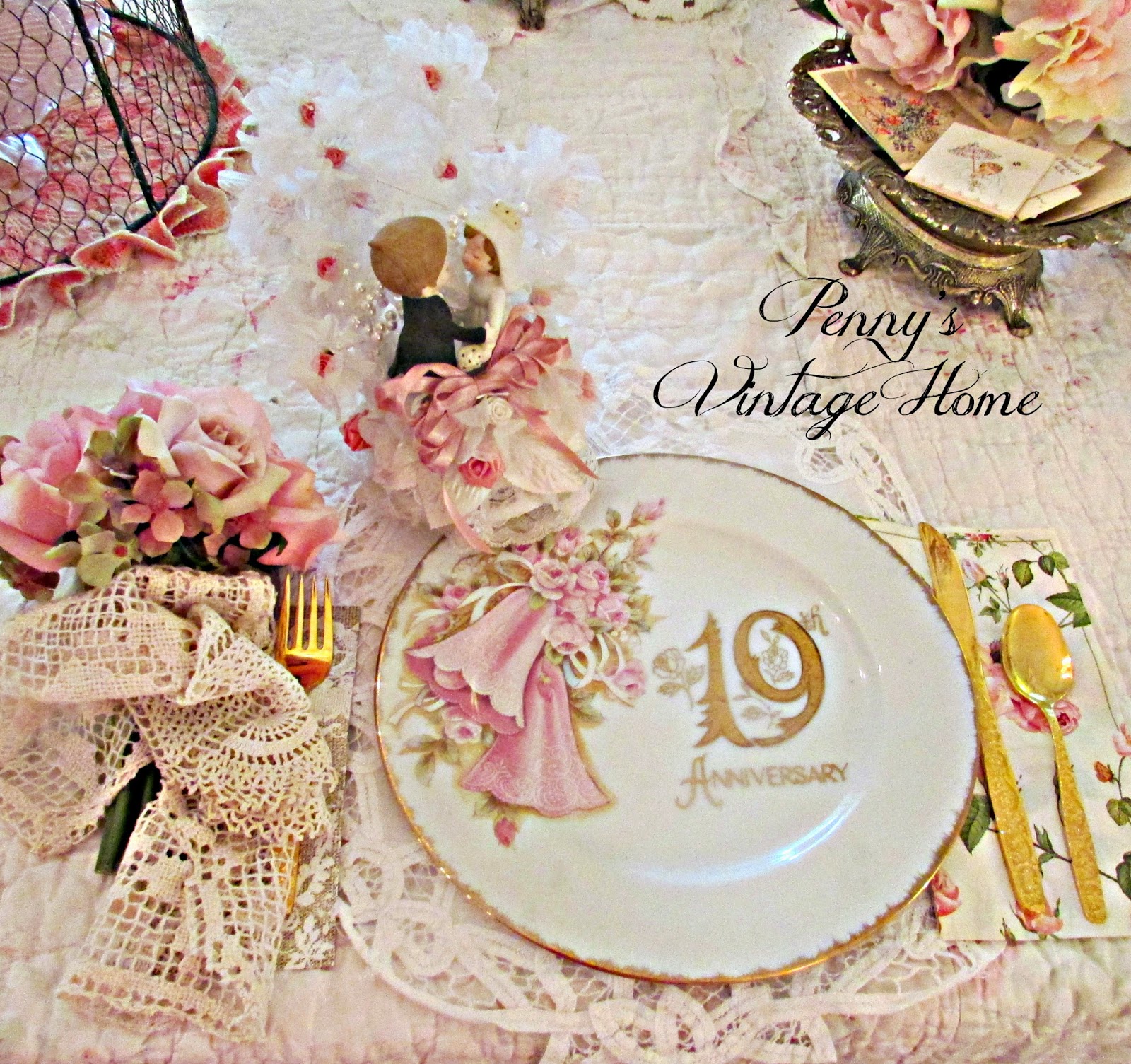 Penny's Vintage Home: Wedding Anniversary Table Setting