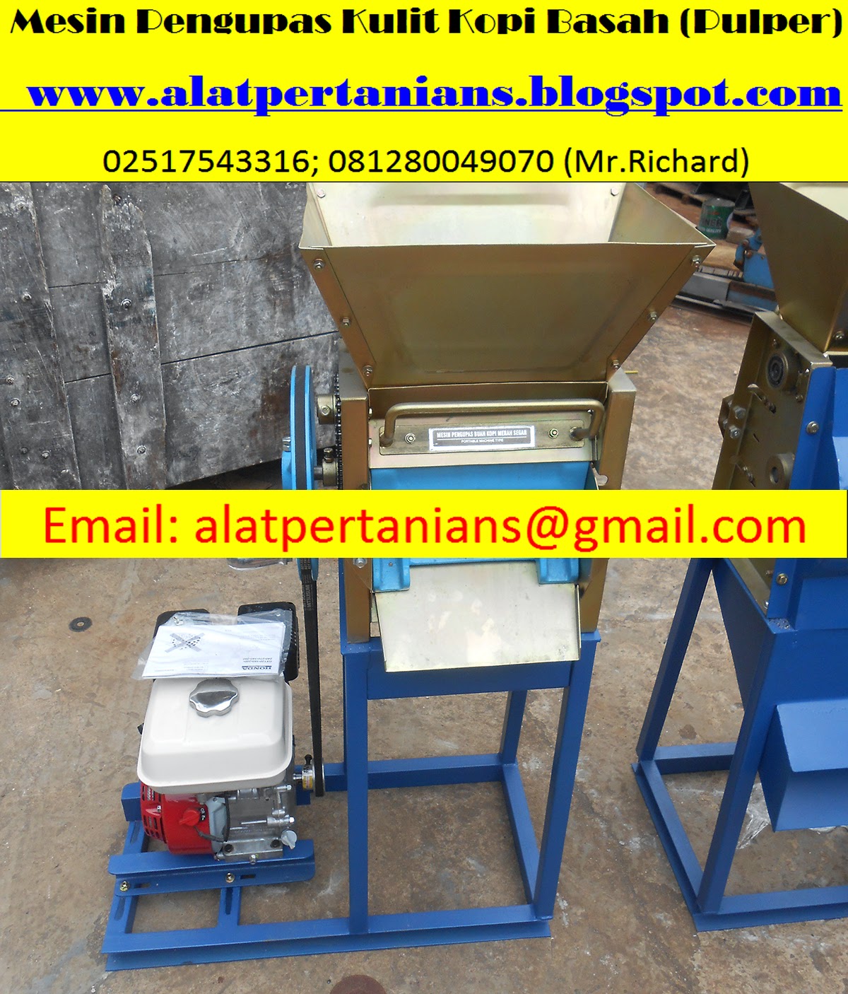 Mesin Pengupas Kulit Kopi Basah (Mesin Pulper Kopi)