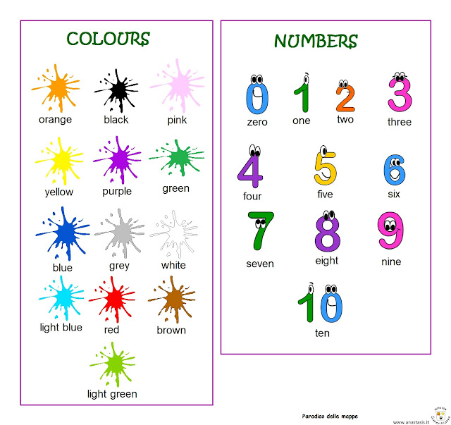 Paradiso delle mappe: Colours and numbers