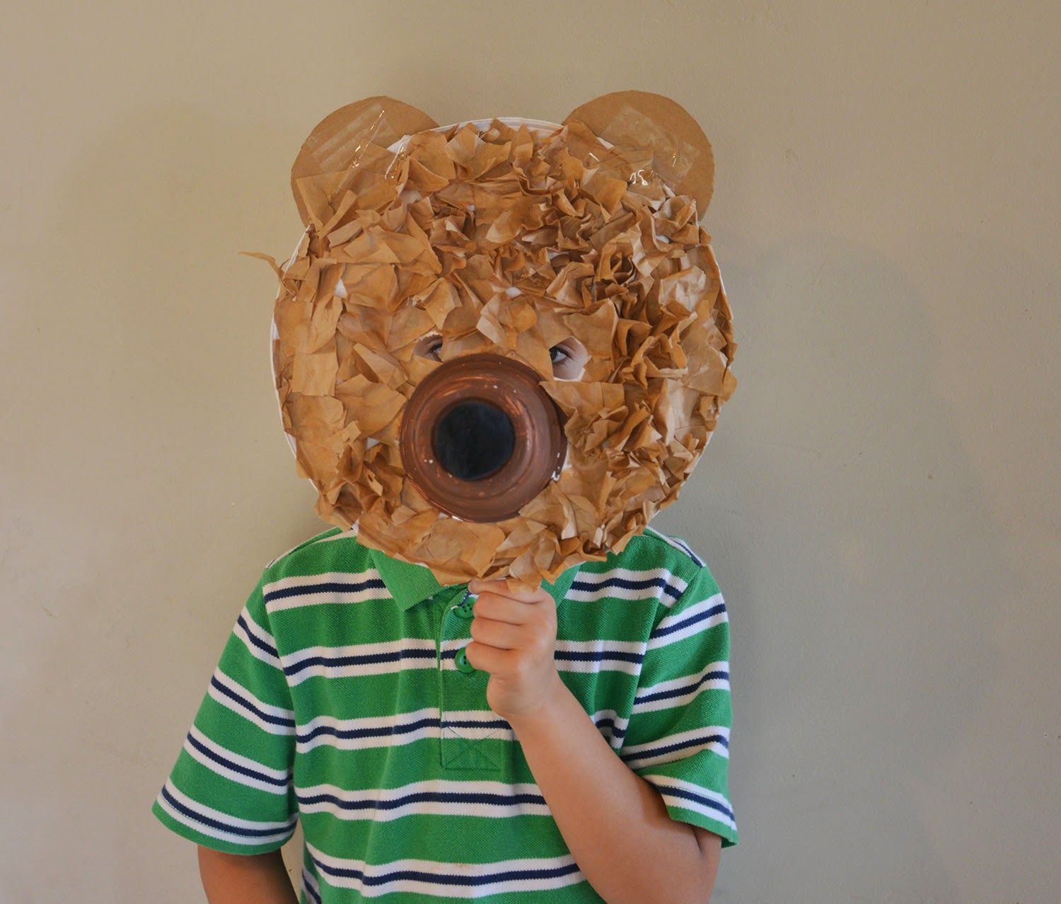 A school of fish: Crinkled Paper Bear Masks