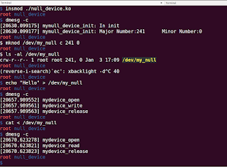 Creating Null Character device /dev/my_null