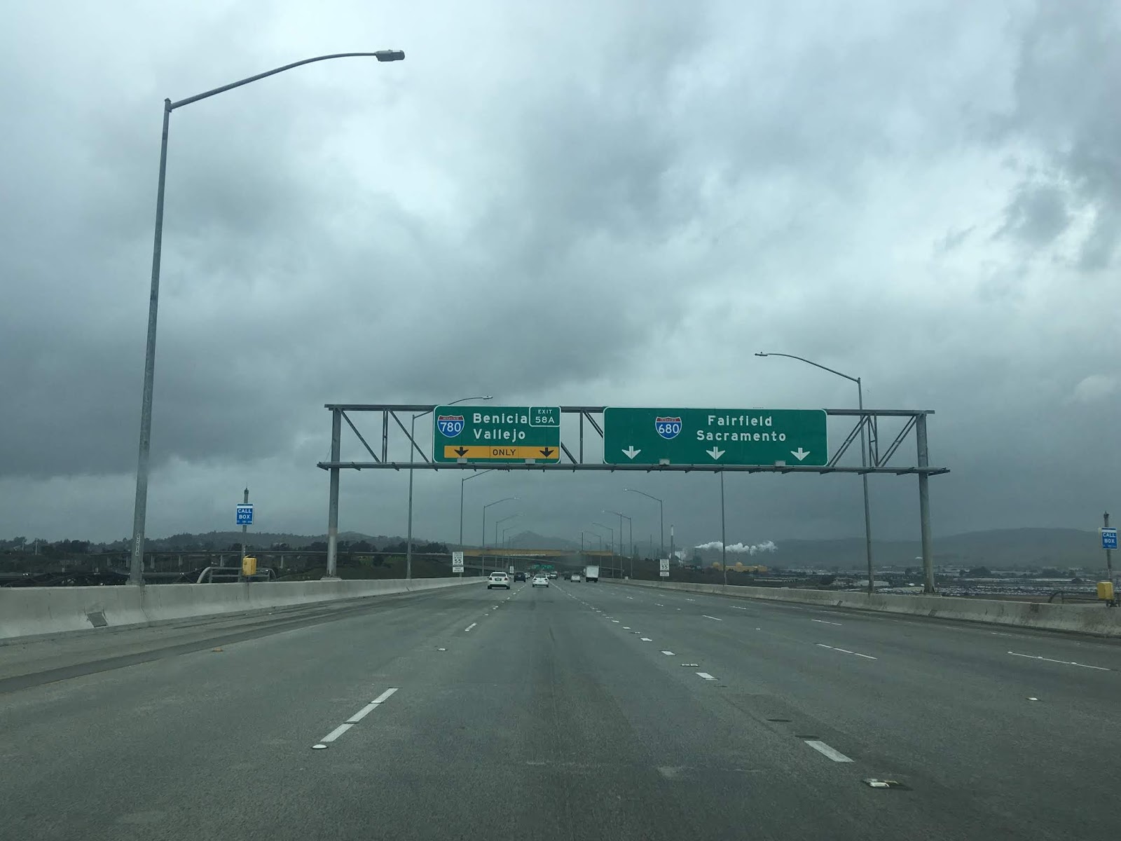 Interstate 780 and path of California State Route 141