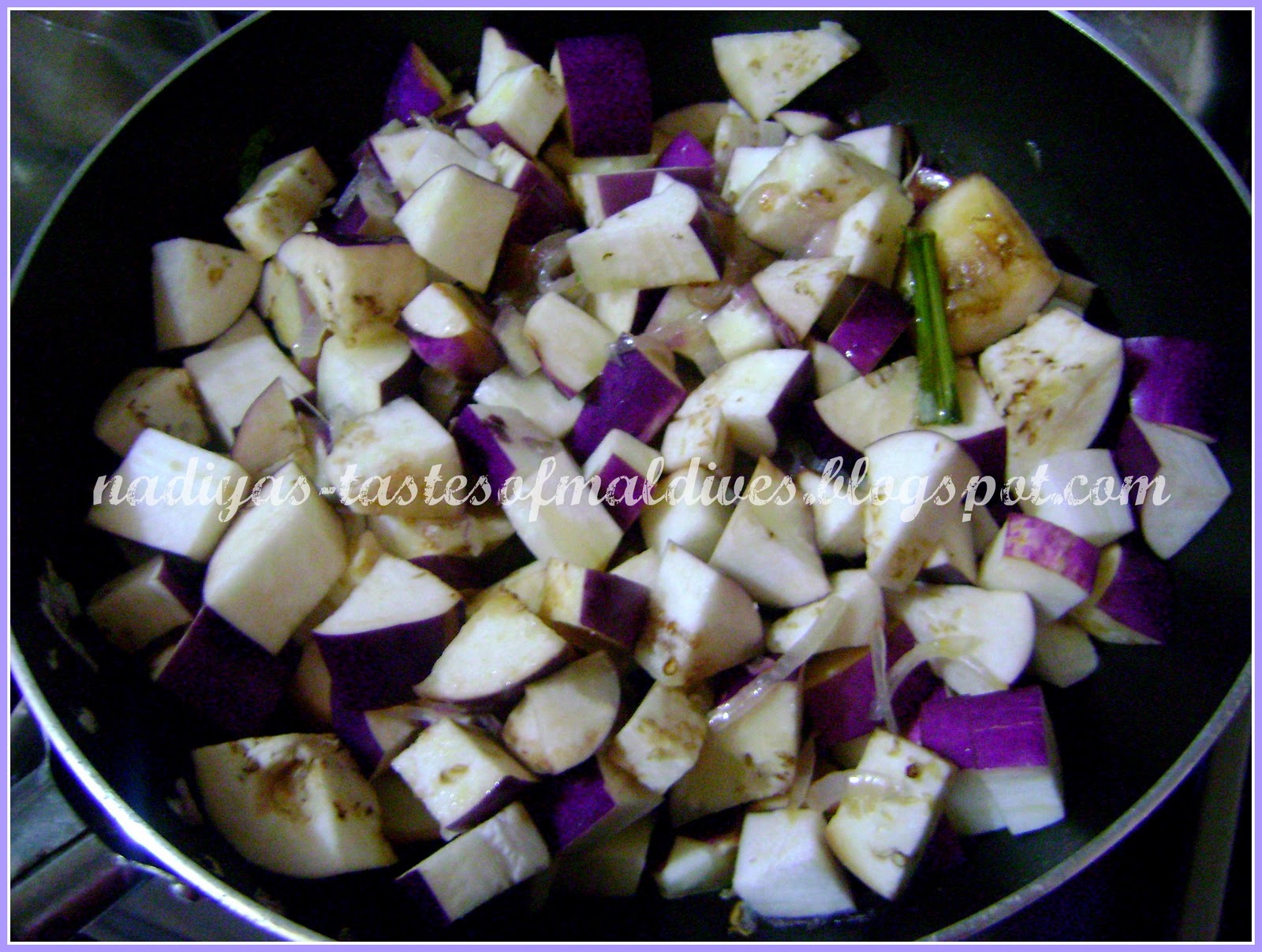 Nadiya's Tastes Of Maldives: Bashi hiki Riha (Eggplant dry Curry)