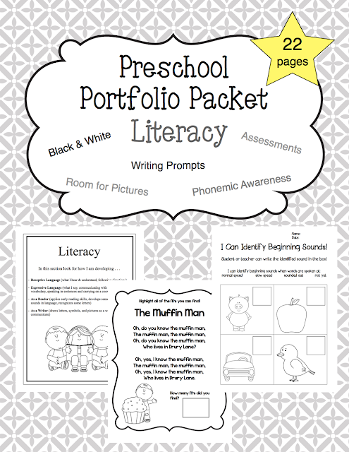 Early Childhood Scribbles: Preschool Literacy Portfolio Packet