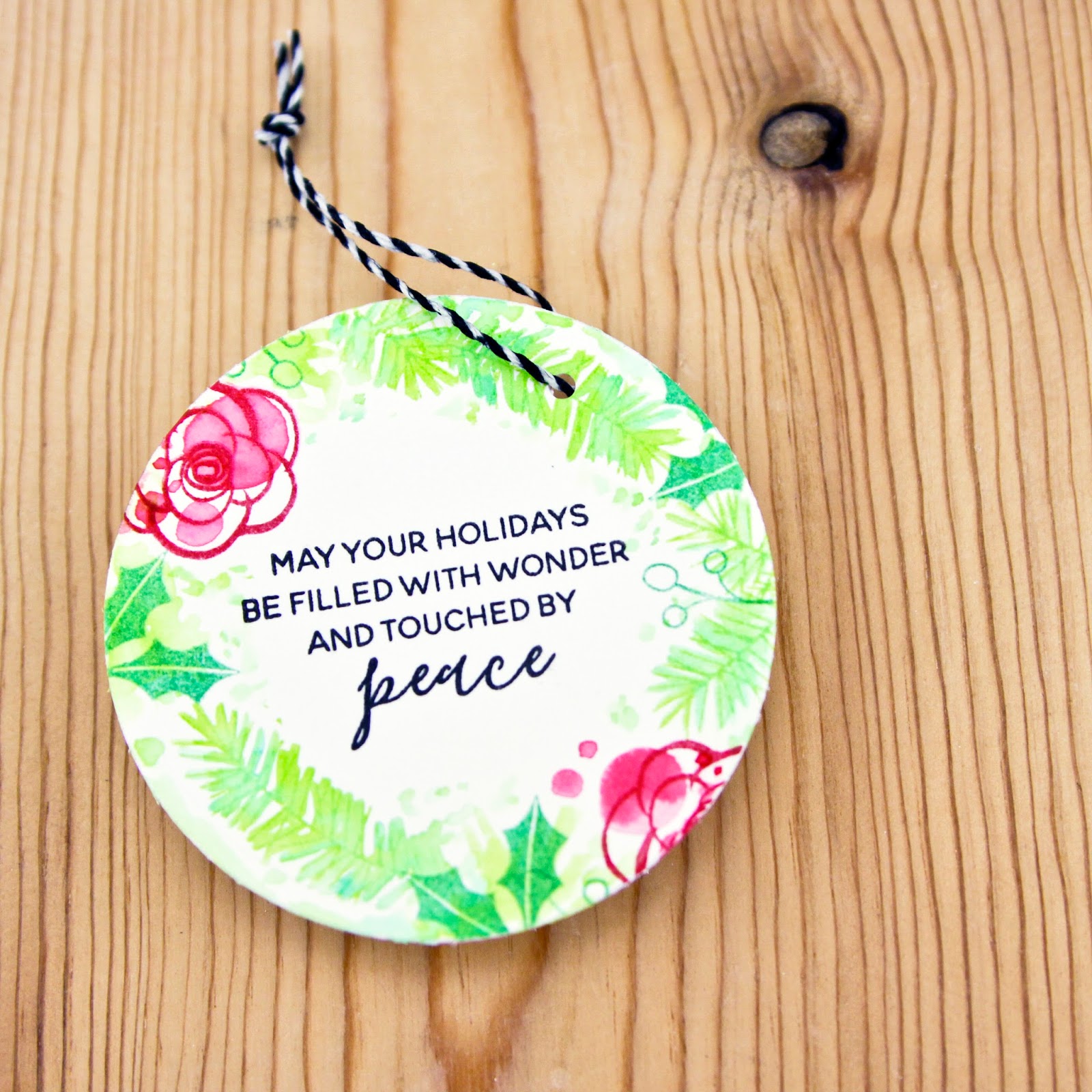 carly tee: watercolor wreath tag