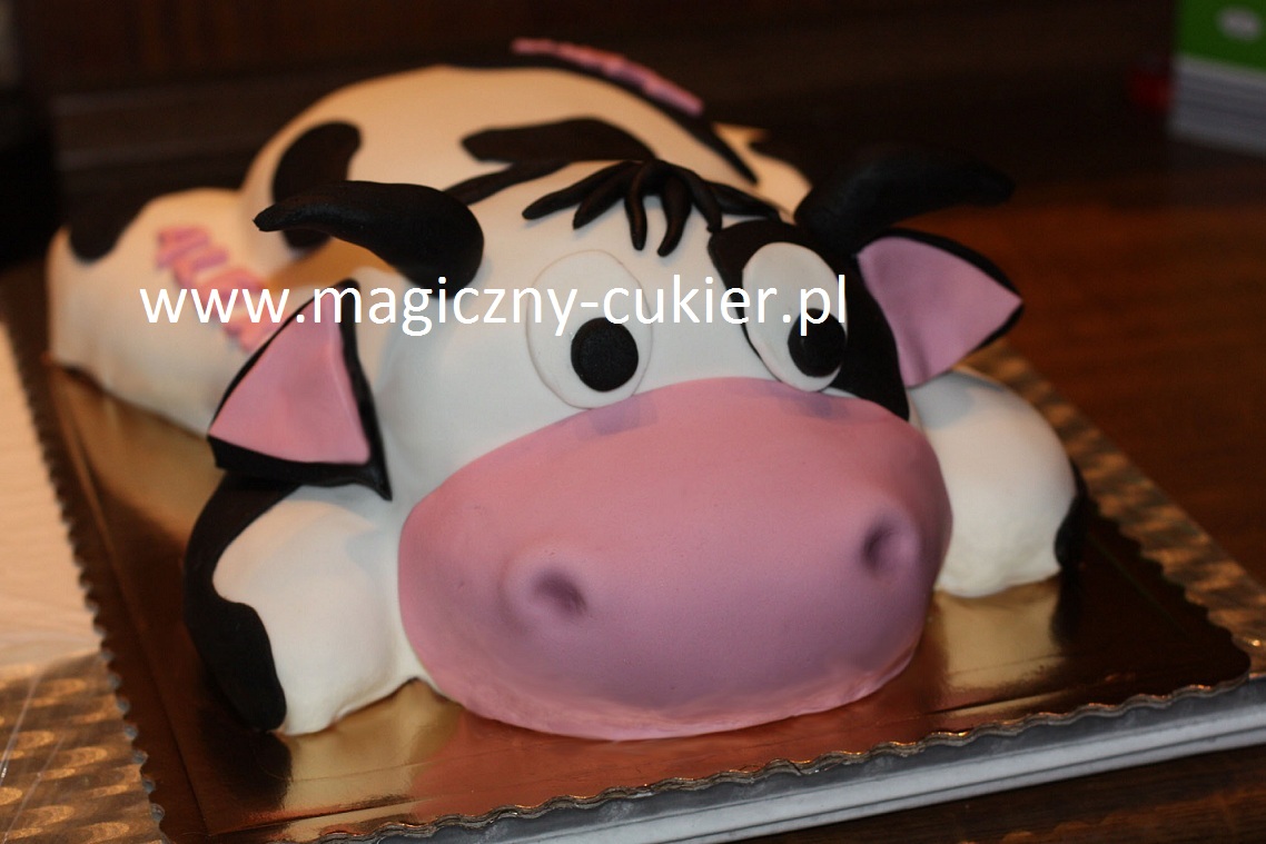 torty artystyczne 3D Warszawa: tort krowa