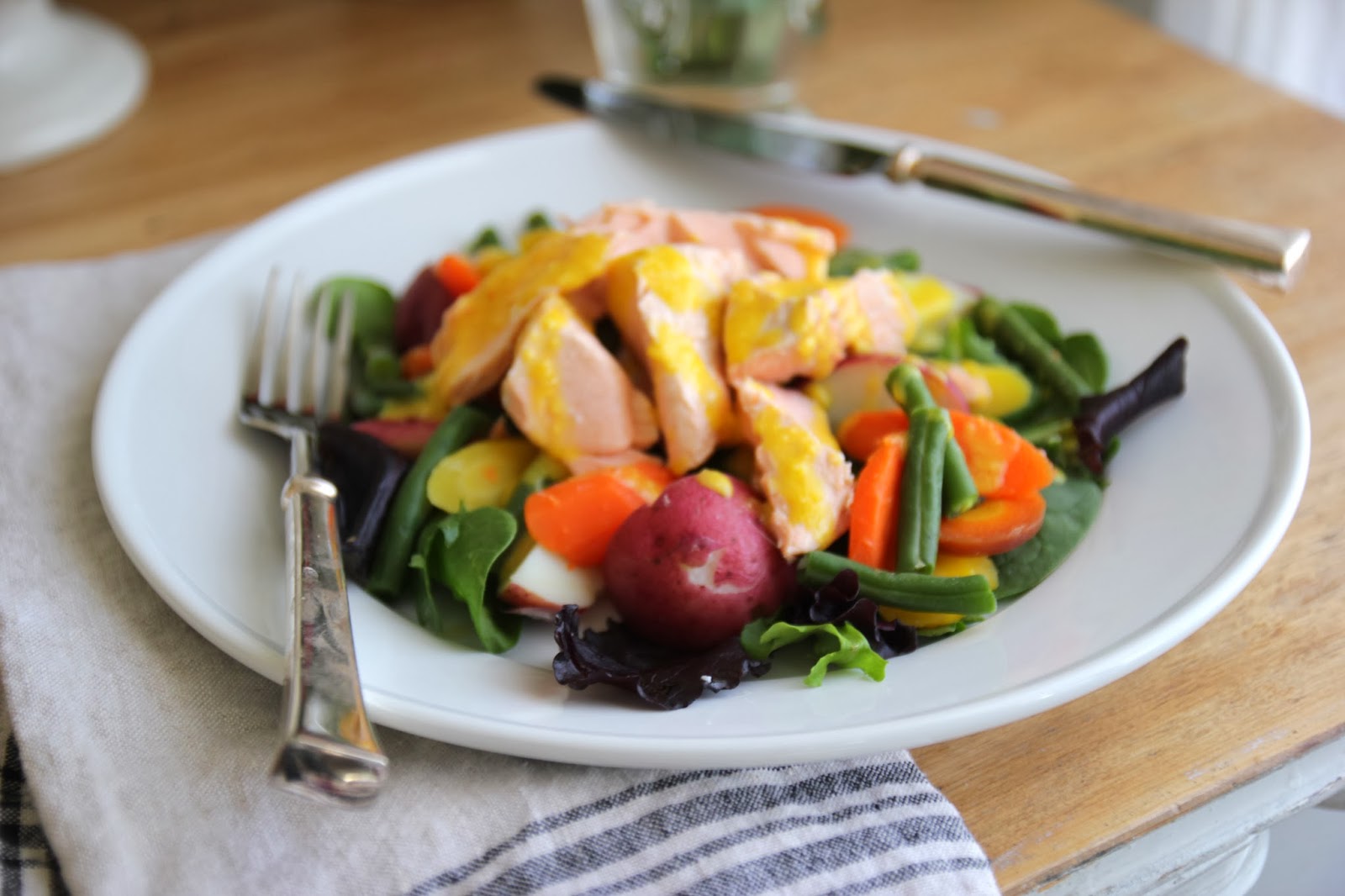Jenny Steffens Hobick: Poached Salmon & Vegetables with a Lemon Garlic ...