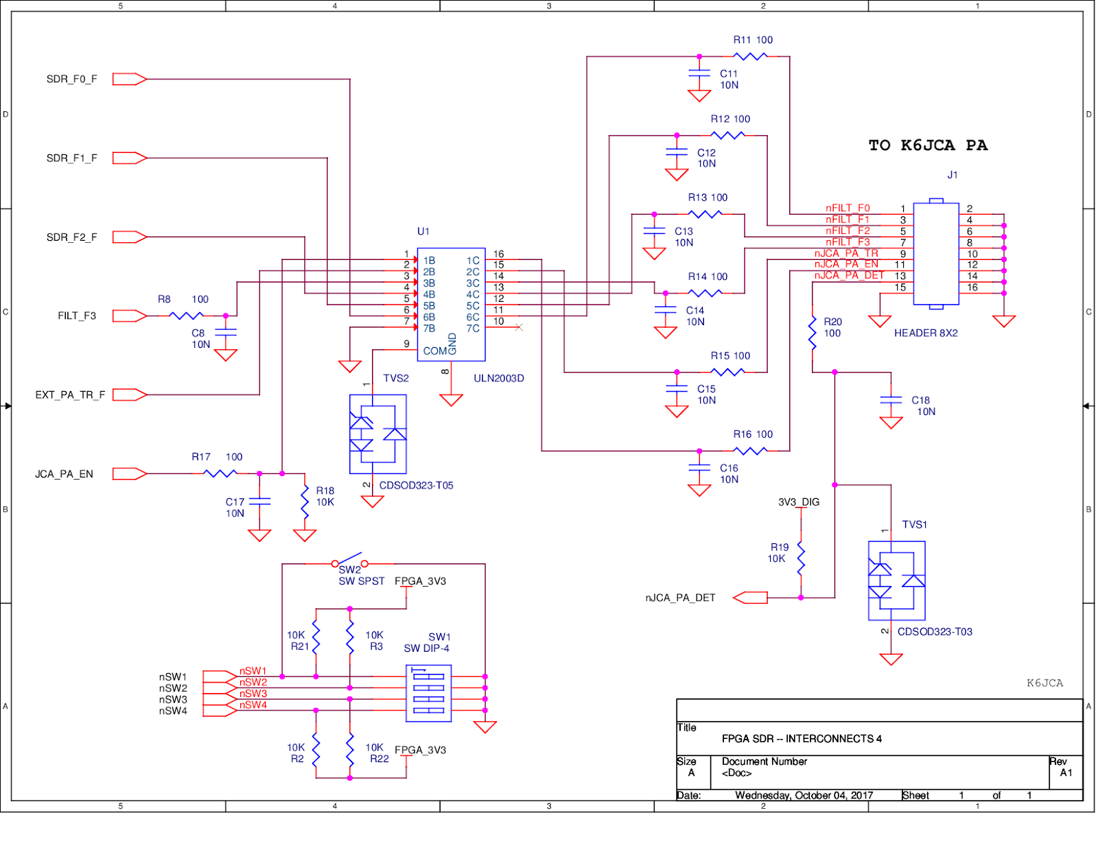 K6JCA: An FPGA SDR HF Transceiver, Part 6 -- Schematics, Main Board