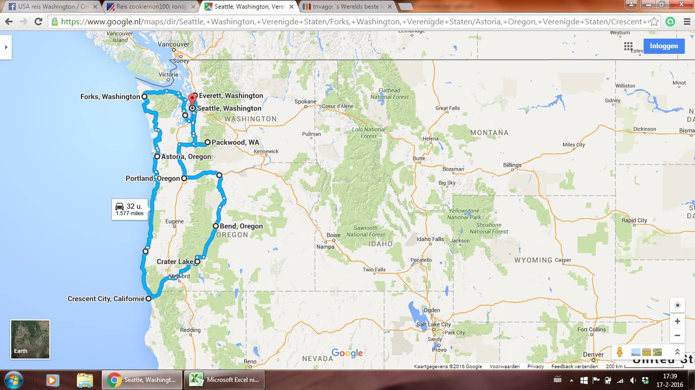 The Pacific Northwest 2016: Route