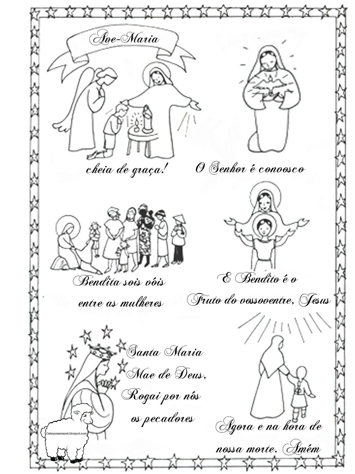 Blog Jonathan Cruz: Oração da Ave Maria para colorir