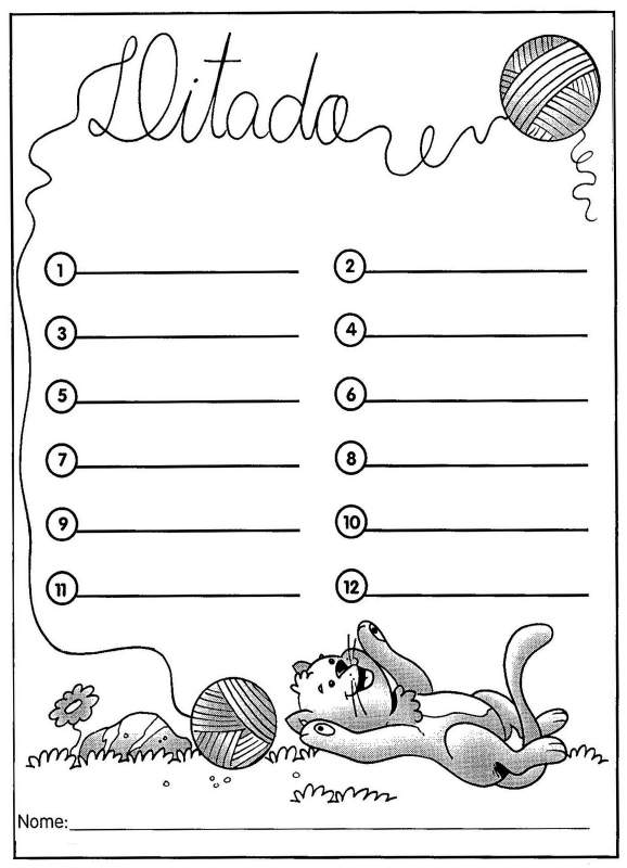 Fichas de Ditados para imprimir . ~ Atividades Escolares