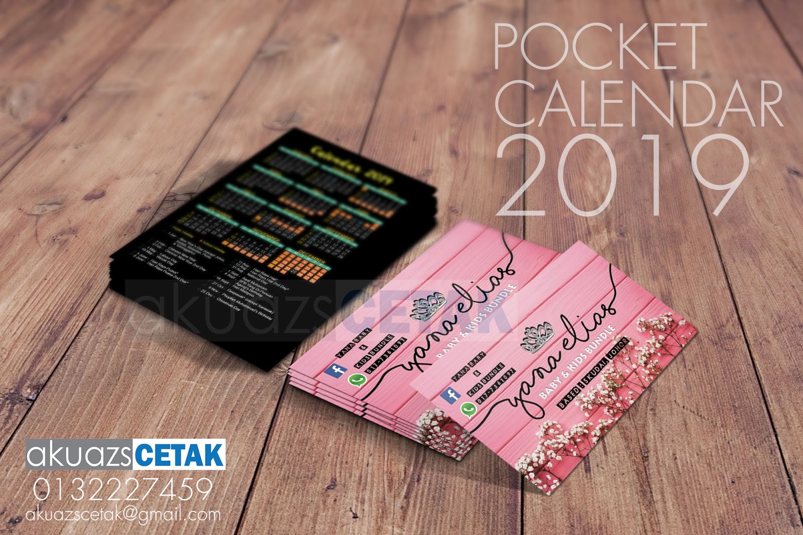 AKUAZS CETAK: POCKET CALENDAR DESIGN
