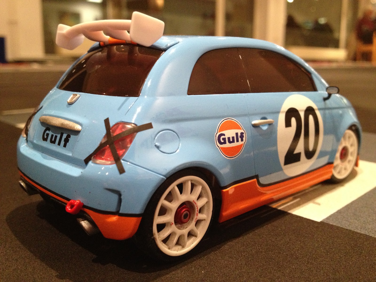 KYOSHOSAN: Custom Vinyl Gulf Themed Fiat 500 Abarth