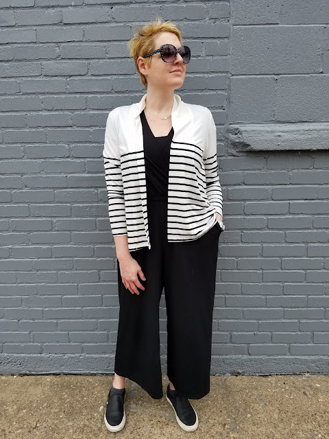 Cardigan over Jumpsuit