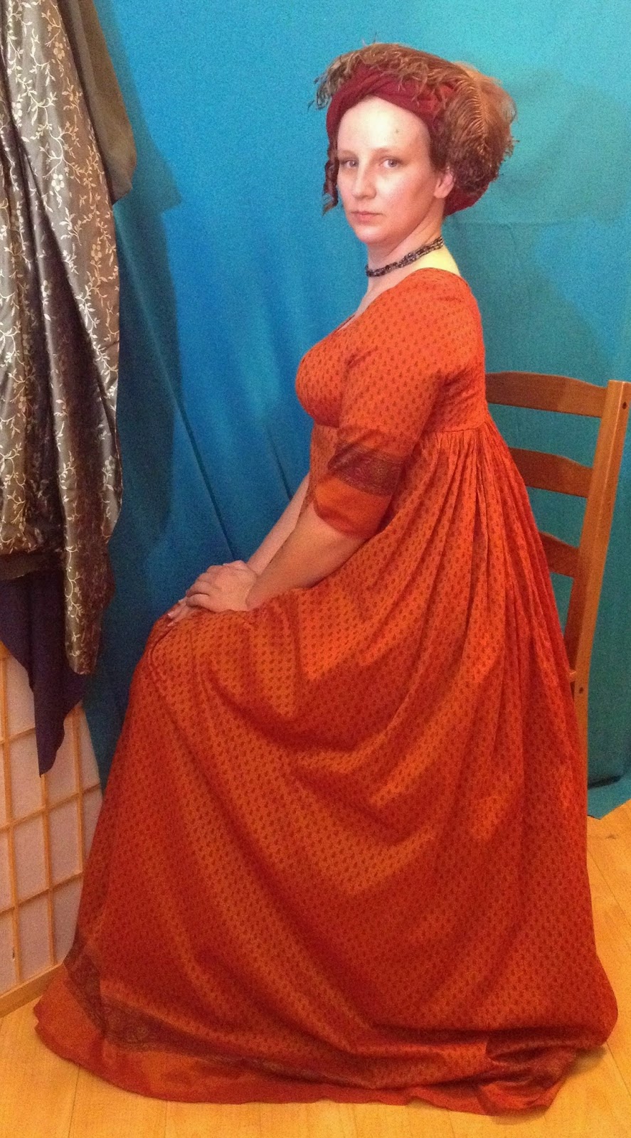 The Laced Angel: Orange Regency Sari Gown