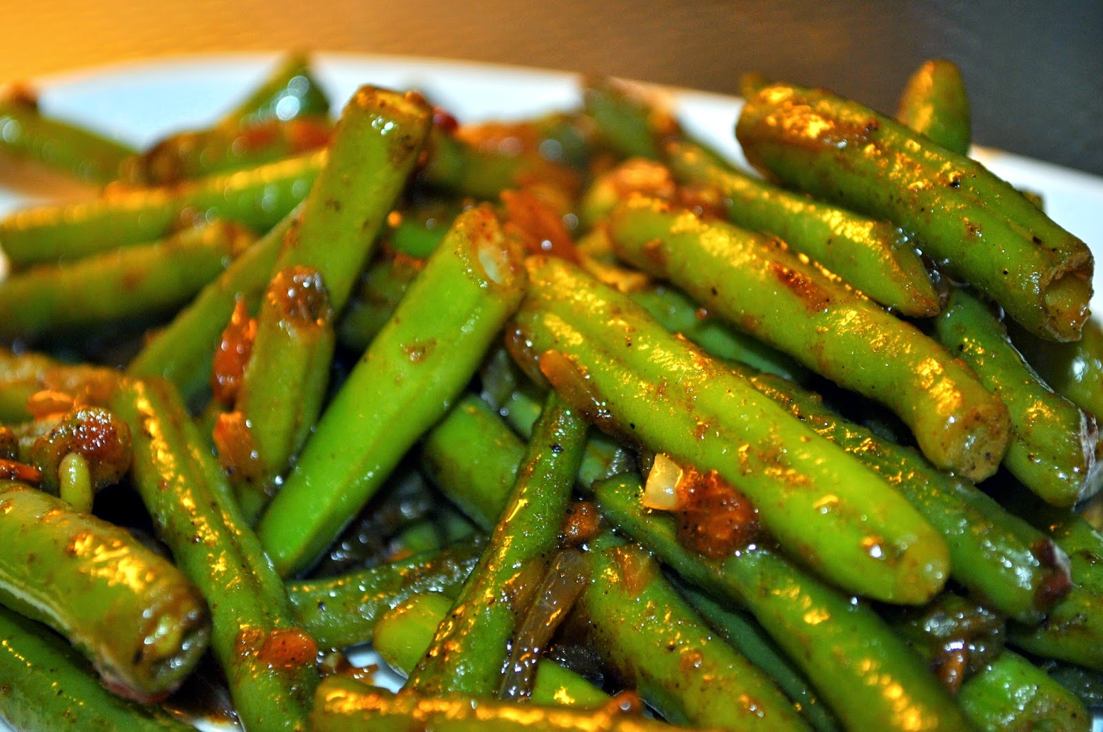 Hobby recepten: Sperziebonen kruidig gebakken