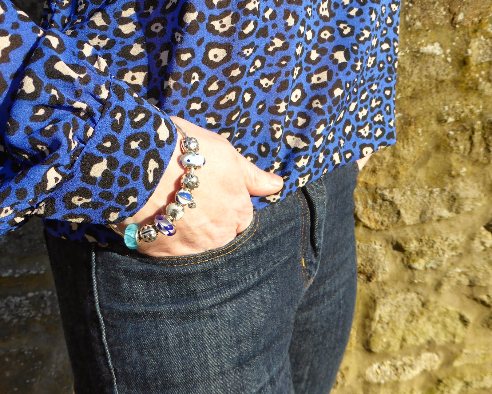 Outfit: Blue Leopard Top and Zebra Shoes - What Lizzy Loves