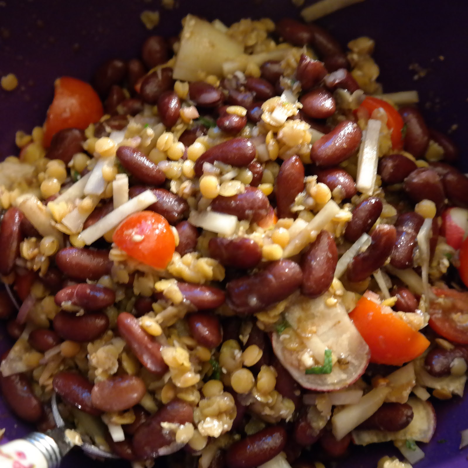 Léz'oliv: Salade fraîcheur de haricots rouges et lentilles corail