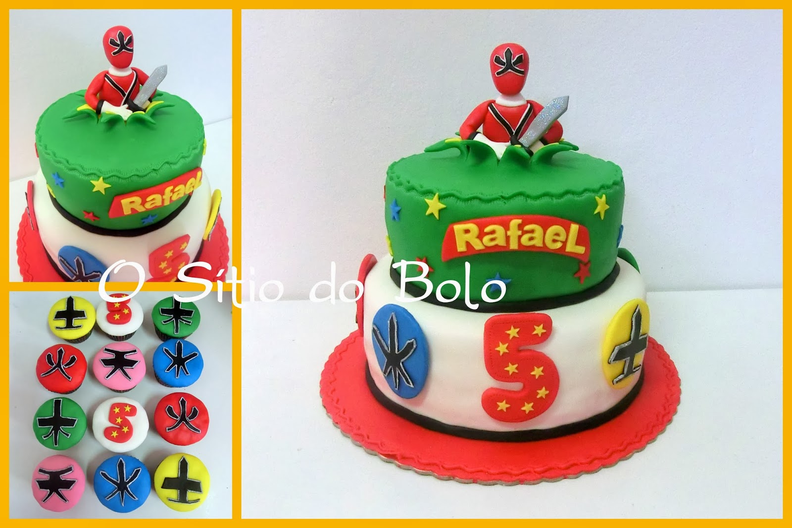O sitio do bolo: Power Rangers do Rafael: bolo e cupcakes