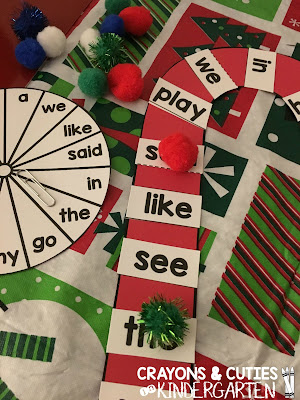 Crayons & Cuties In Kindergarten: Holiday Centers & Candy Cane Word Work!