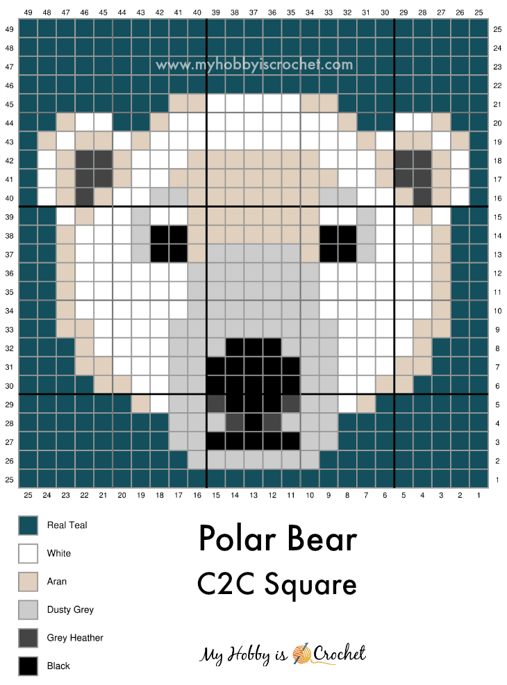 My Hobby Is Crochet: Polar Bear C2C Square - Free Crochet Pattern ...