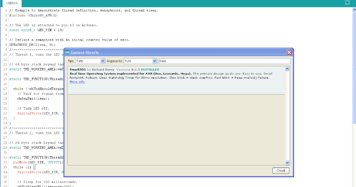 DHOB: RealTime Operating Systems RTOS per Arduino