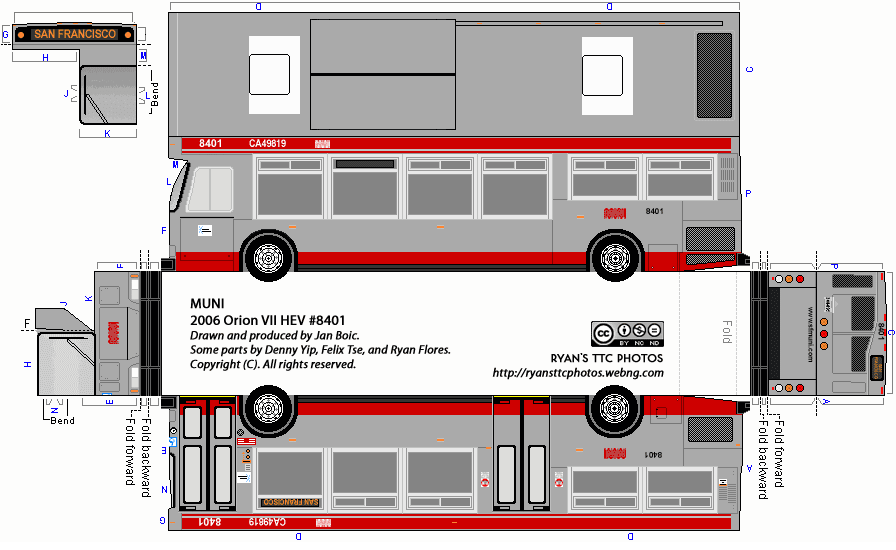 SP. Papel Modelismo: PaperBus 2001 Orion VII HEV - MUNI