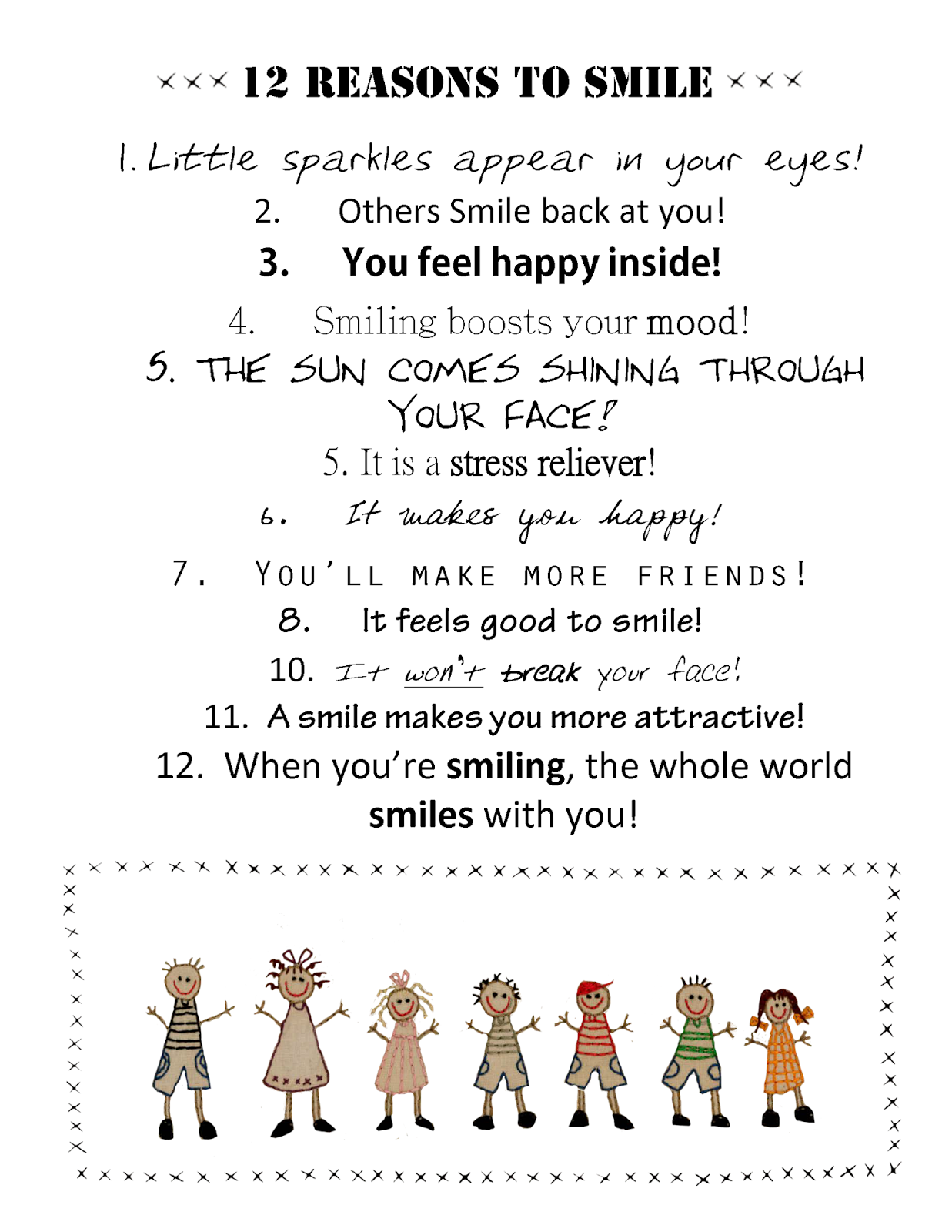 If you want 2 be happy: 12 REASONS TO SMILE