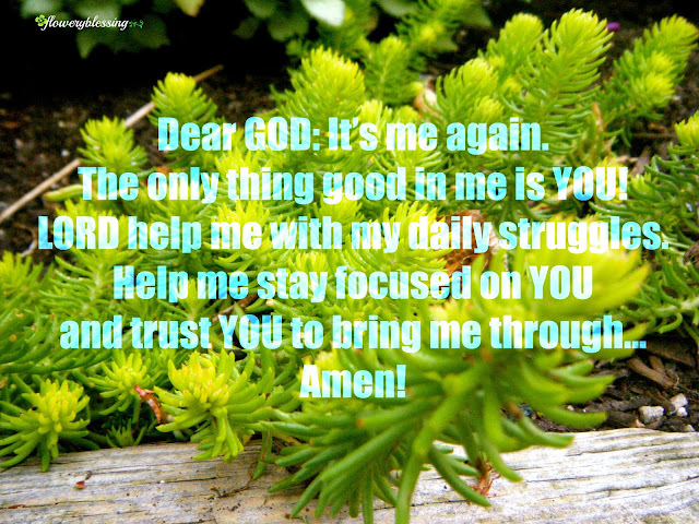 Flowery Blessing: Dear GOD: It’s me again. The only thing good in me is ...