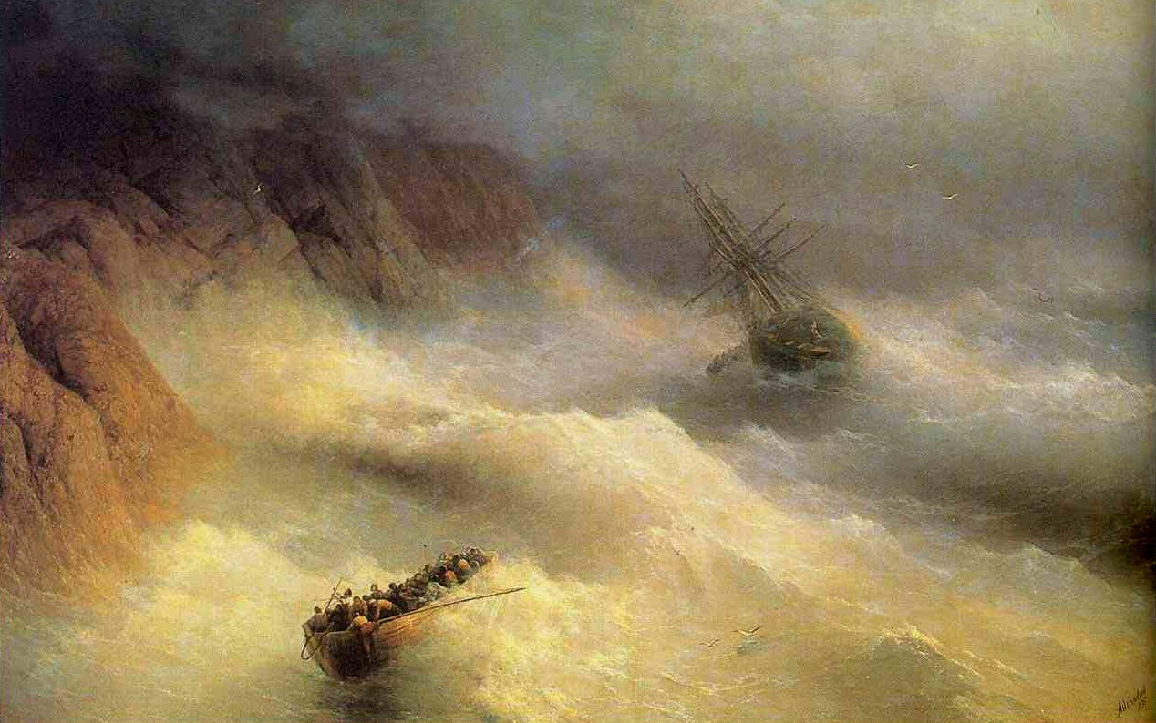 ATD54(Görsel): Ivan Aivazovsky(1817-1900)-ROMANTİCİSM-(Storm at cape ...