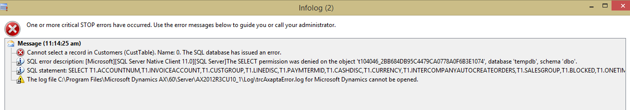 Dax Axapta Blog Sql Error Description Microsoft Sql Server Native Client 110 Sql Server